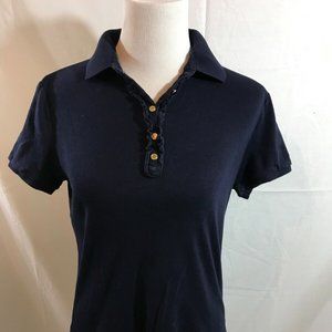 Ralph Lauren | Tops | Ralph Lauren Navy Blue Polo With Ruffle Womens M ...